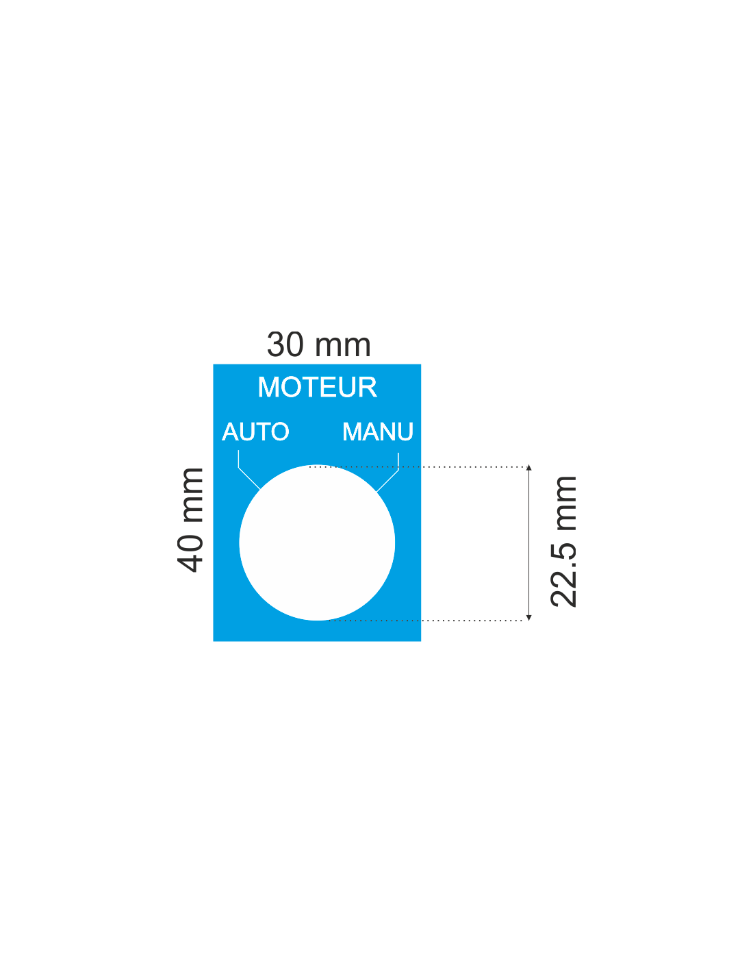 Étiquette d'identification pour bouton poussoir ou voyant type 440
